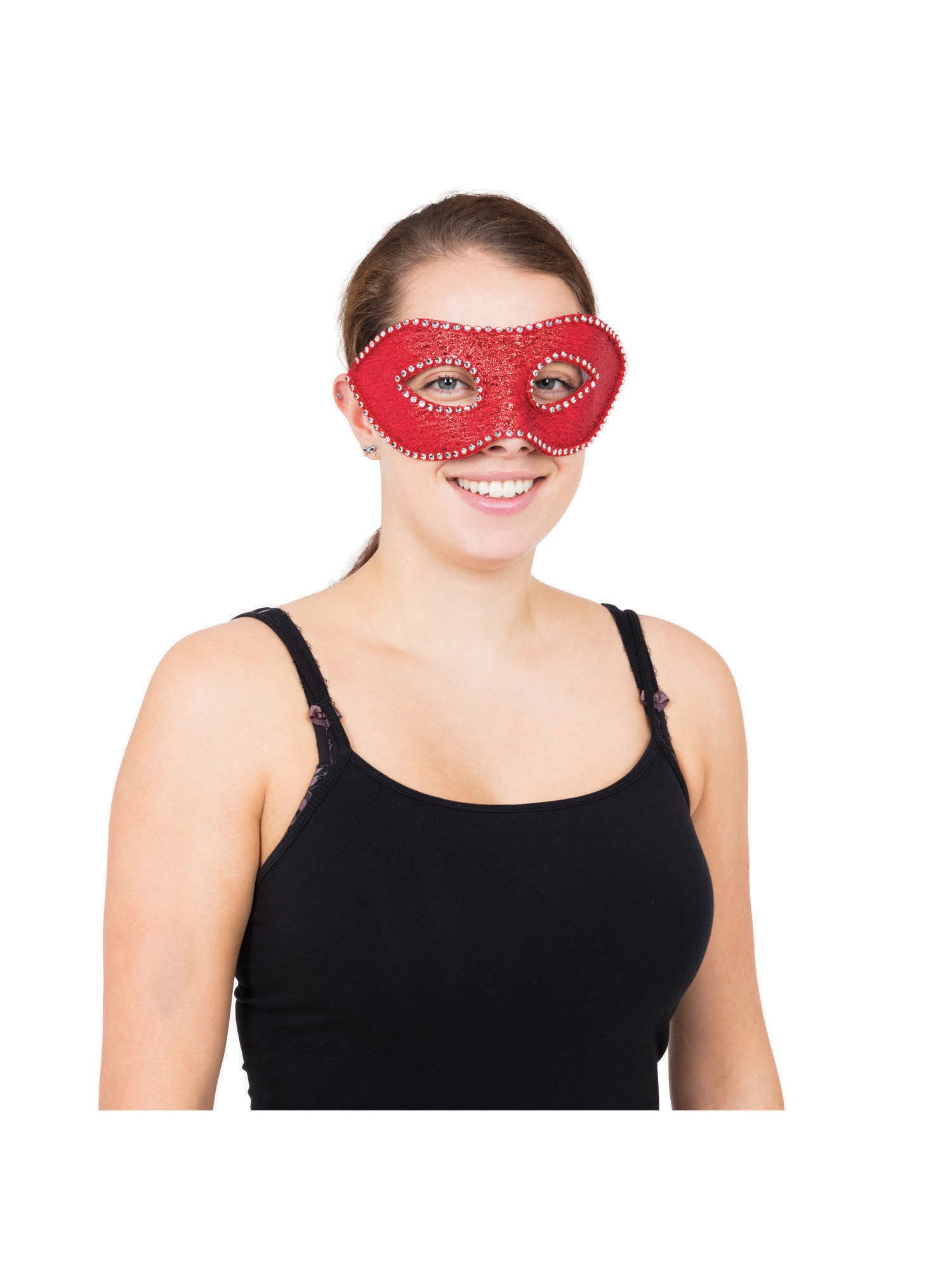 Red Eye Mask With Diamonds